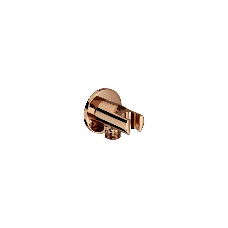 Aqua round water inlet 1/2" connection in rose gold with shower bracke ...