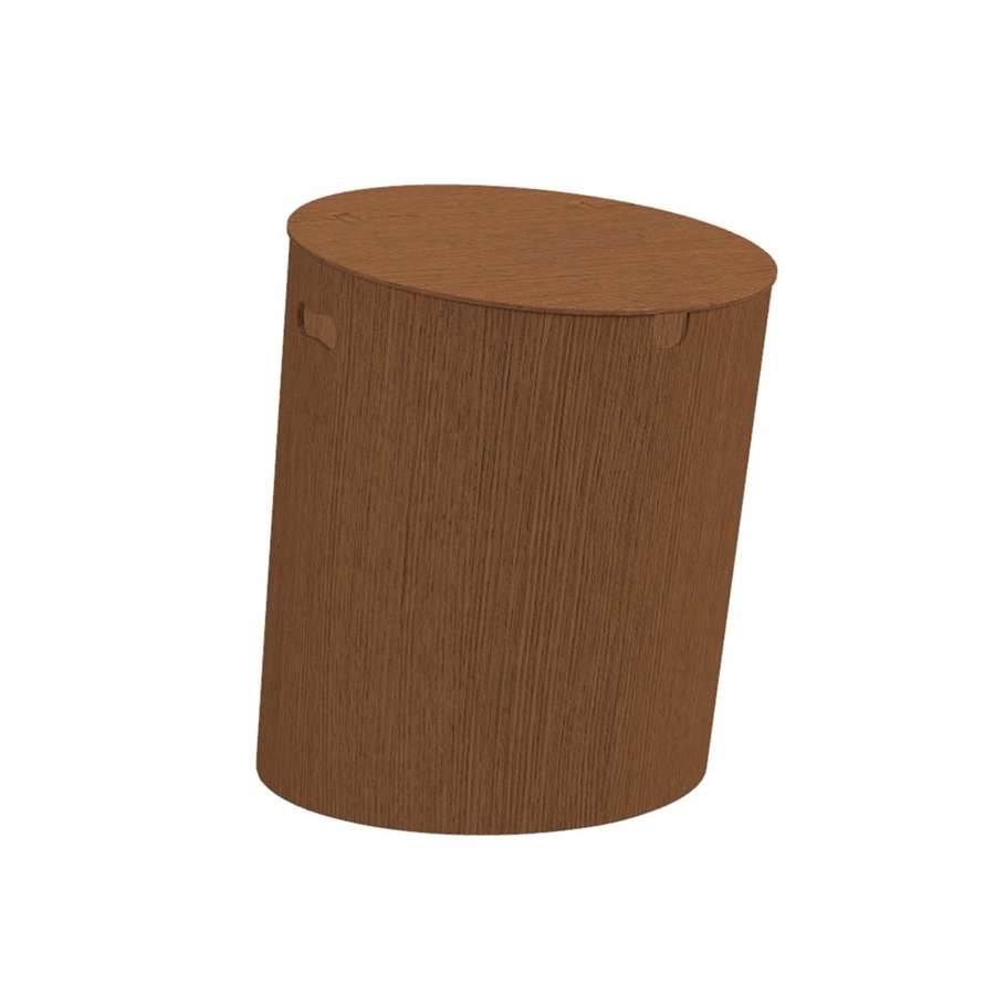Agape Basket ACOM0510.PT round storage unit in reconstituted wood teak ...